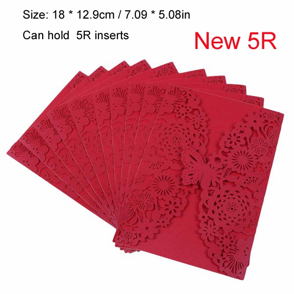 10pcs/pack 3D Butterfly Wedding Invitation Card Romantic Flower Pattern ...