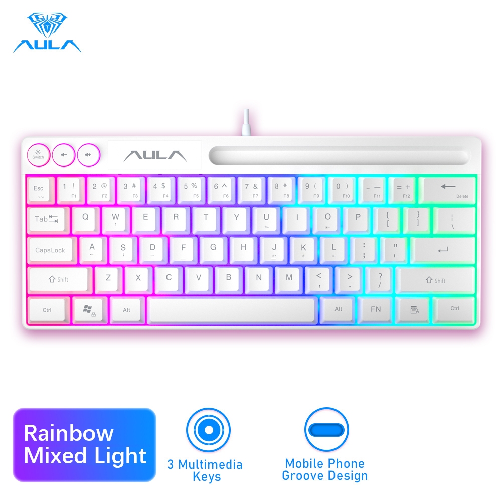 AULA F3061 61Keys Wired RGB Gaming Keyboard Membrane Keyboard USB ...