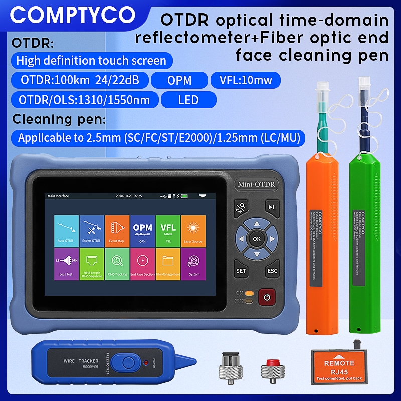 Touch Screen OTDR Optical Time Domain Reflectometer, 100Km Fiber Optic ...