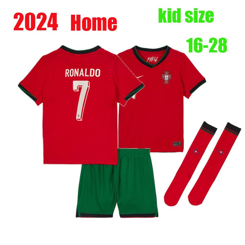 2024-25 Portugal UEFA European Football Championship Home Kids Jersey ...