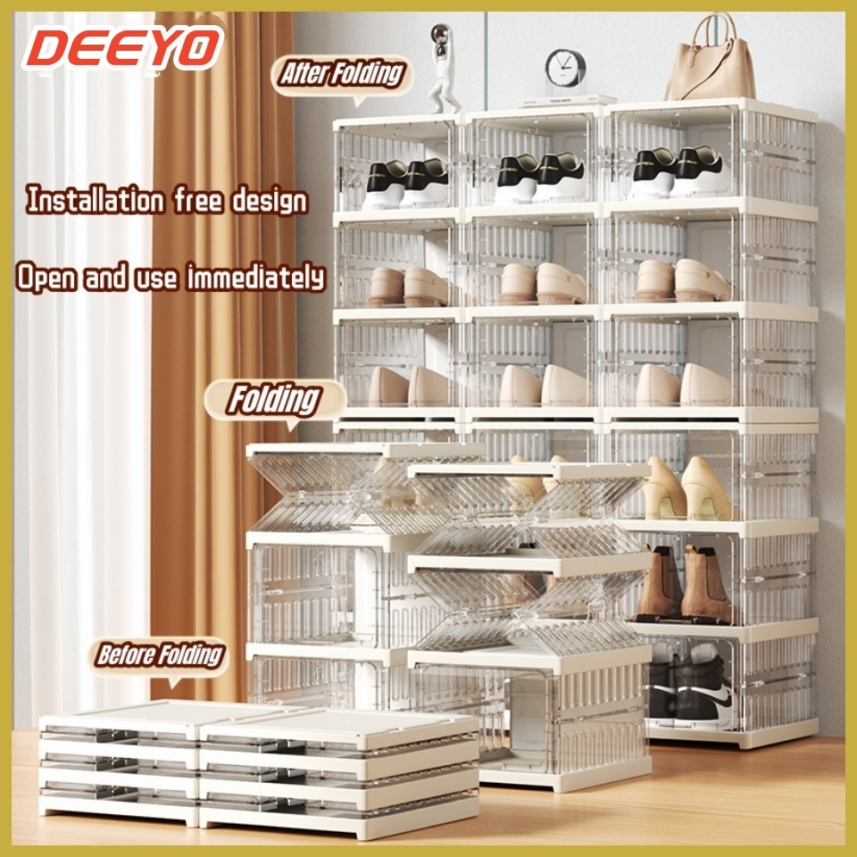 DEEYO Installation-Free Foldable Shoe Rack Organizer Heavy Duty ...