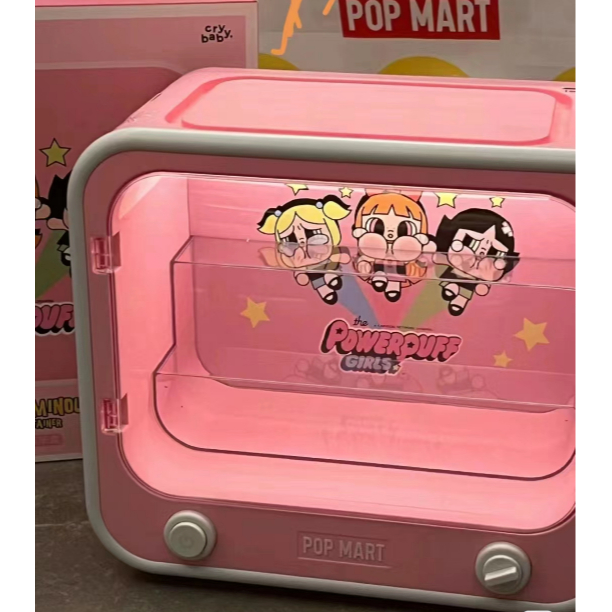 P POP MART POP MART CRYBABY Powerpuff Girls Luminous TV Display Box ...