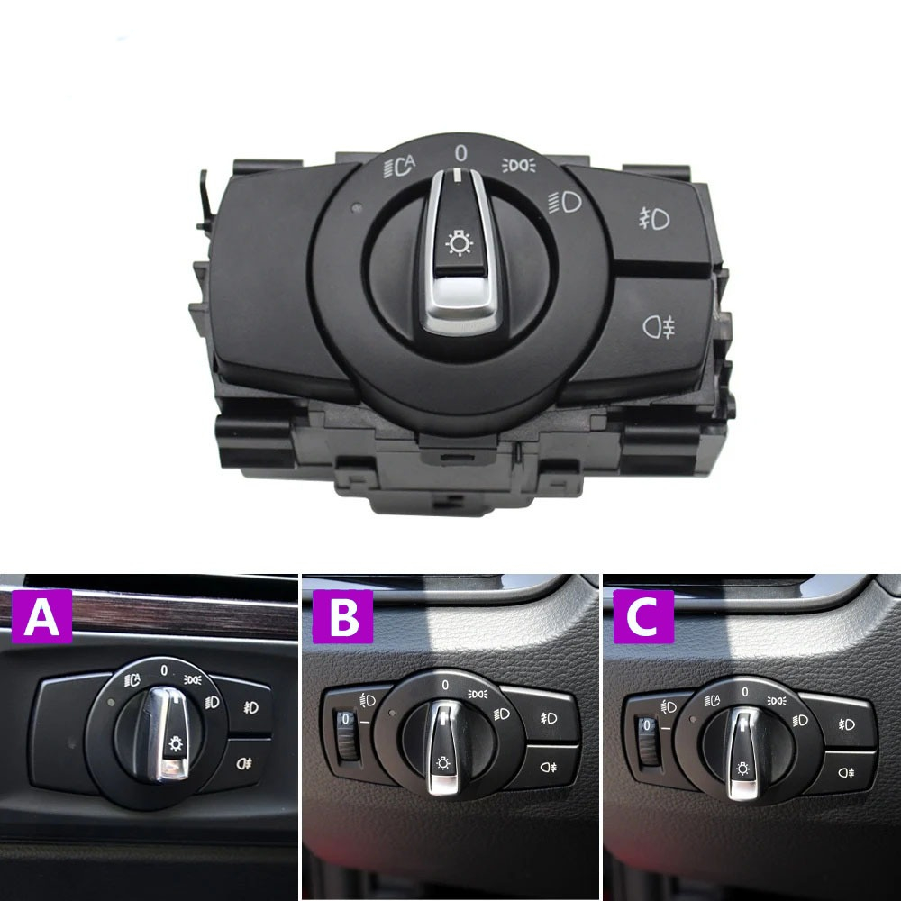 Car Front Headlamp Head Light Switch Rotary Knob Assembly For BMW 1 3 ...