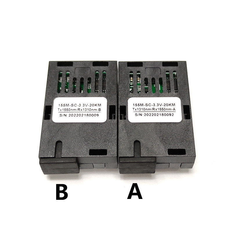 A+B155M Single fiber SC connector bidi 20km module for 100M media ...