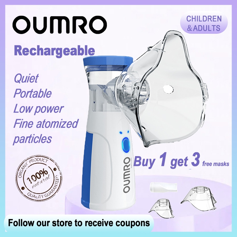 OUMRO Rechargeable Mesh Nebulizer Portable Medical kids Adult Handheld ...