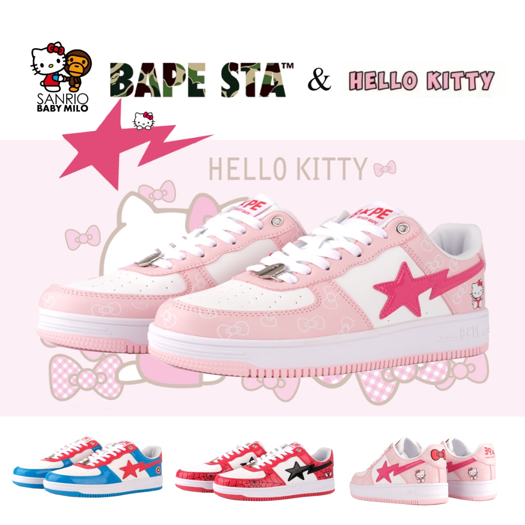 Bape Star MARVEL Hello Kitty Low Cut Sports Men Women Running Sports ...