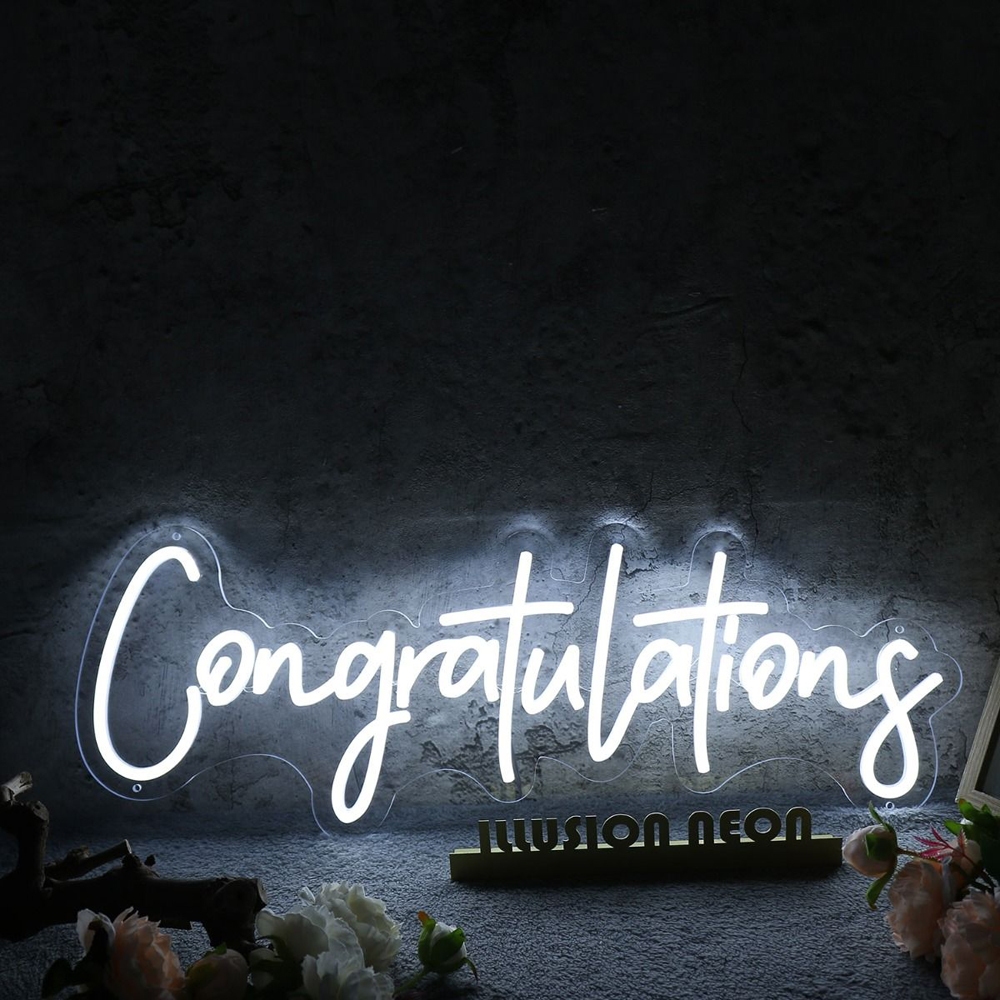 Congratulation LED Neon Light Sign Congrats LED Light for Wedding ...