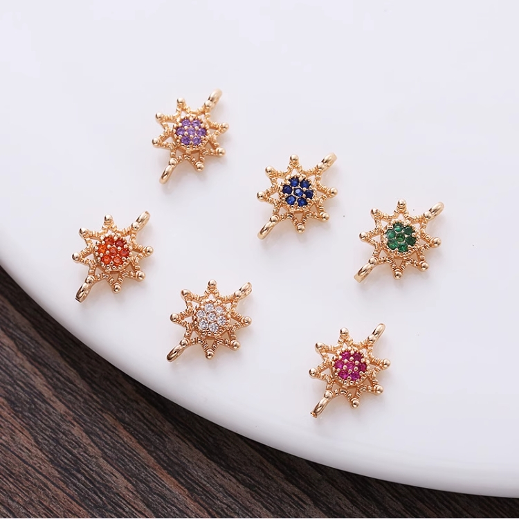 10mm14k Gold-Plated Micro-Inlaid Zircon Double Ring Flower Bracelet ...