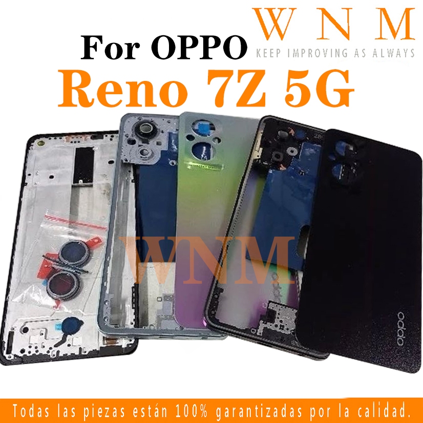 For OPPO Reno 7Z 5G CPH2371 LCD Front Frame Bezel Back Battery Cover + Middle Frame + Camera ...