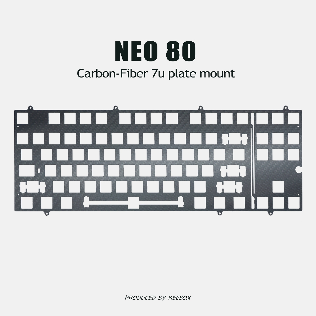 Qwertykeys Neo80 PCB Mount Plate Mount Mechanical Keyboard Custom Plate PC PP POM FR4 ALU Carbon ...