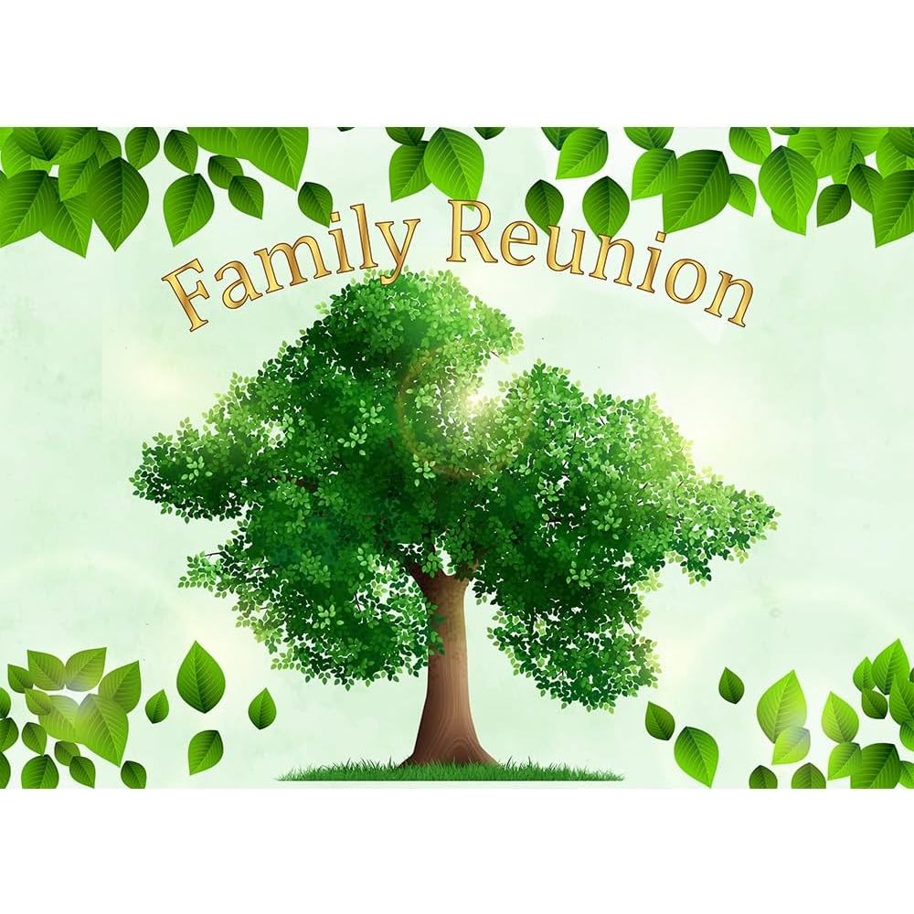 Family Reunion Backdrops Green Family Tree Members Photography ...