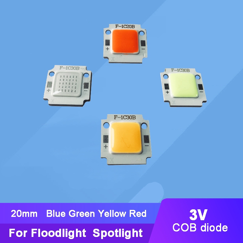 Input 3V 3.7V 10W 15W Blue Green Yellow Red LED COB Light + Square ...