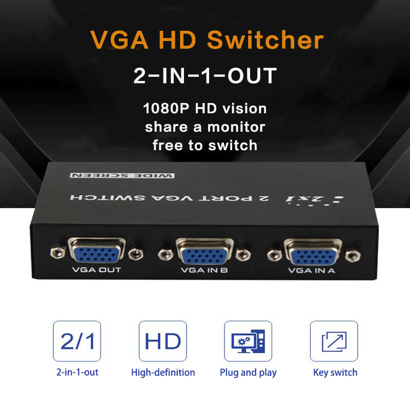 VGA switch | 2X1 4X1 switch VGA 1080P high-definition screen extender ...