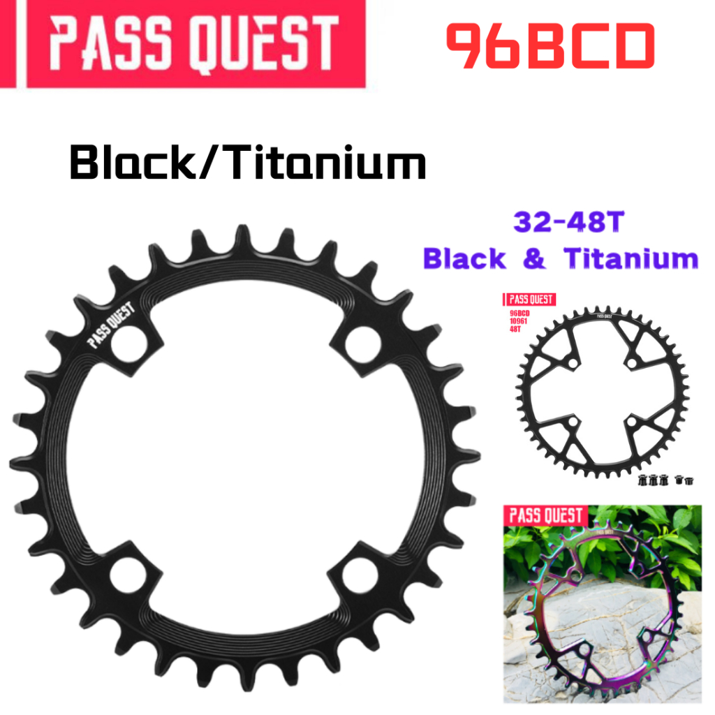 PASS QUEST 96BCD Chainwheel 32/34/36/38/40/42/44/46/48T Bicycle Chainring Narrow Wide Teeth ...