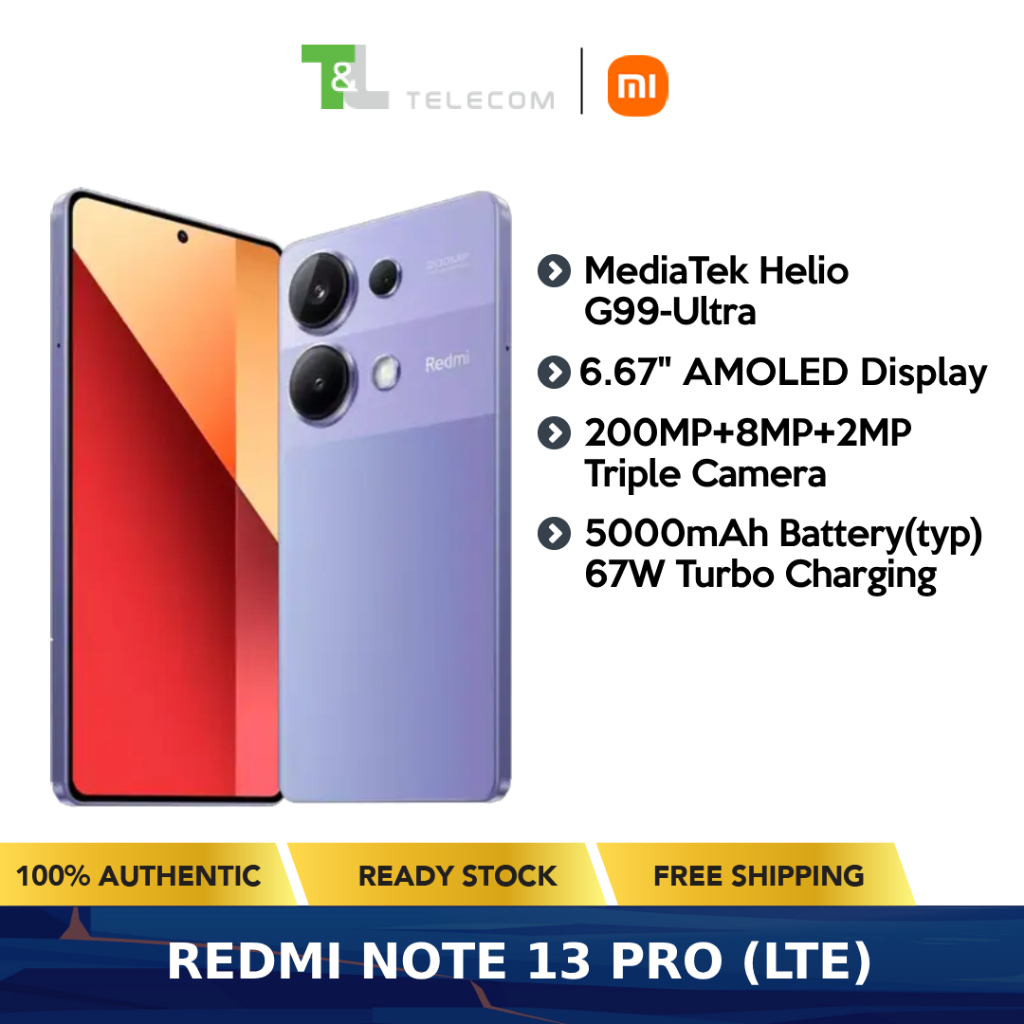 Xiaomi Redmi Note 13 Pro 4G LTE Smartphone | Shopee Philippines