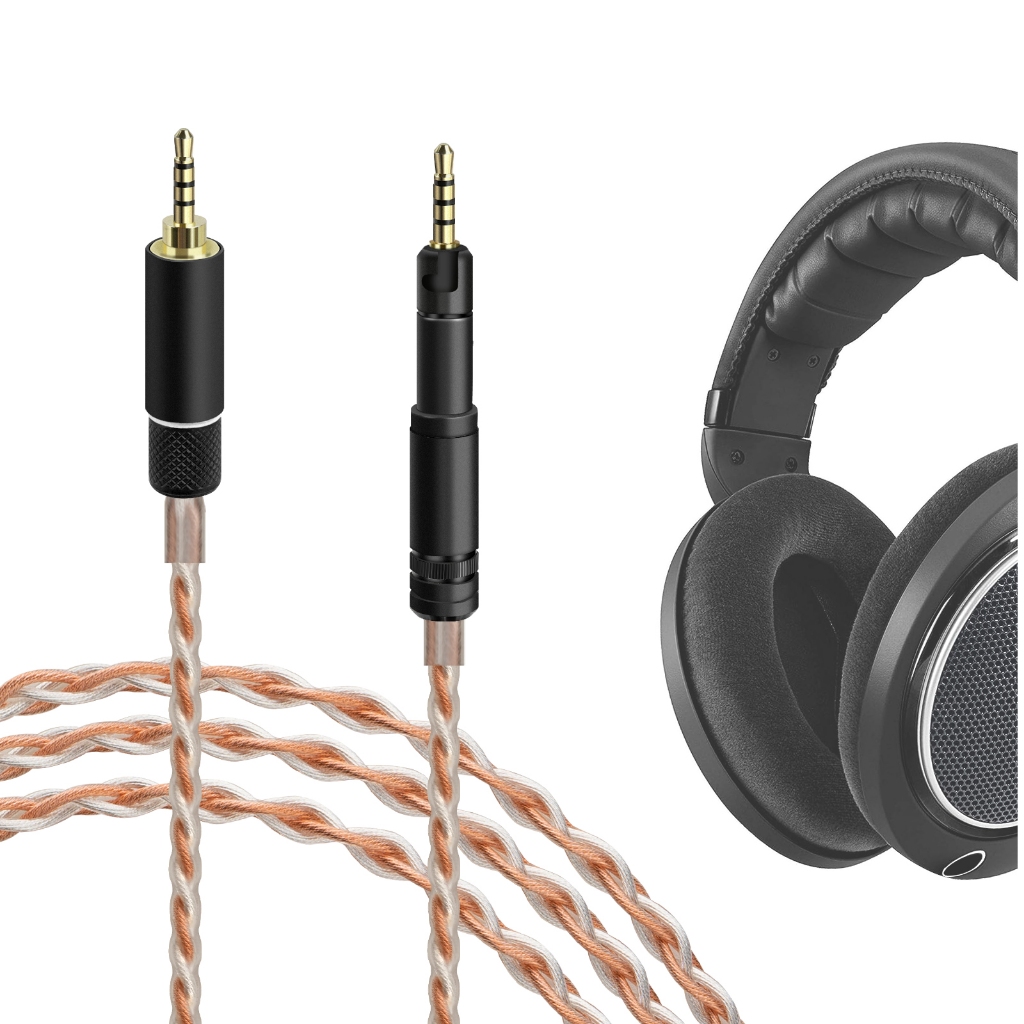 Geekria Copper Silver Braid Upgrade Cable Compatible with Sennheiser HD ...