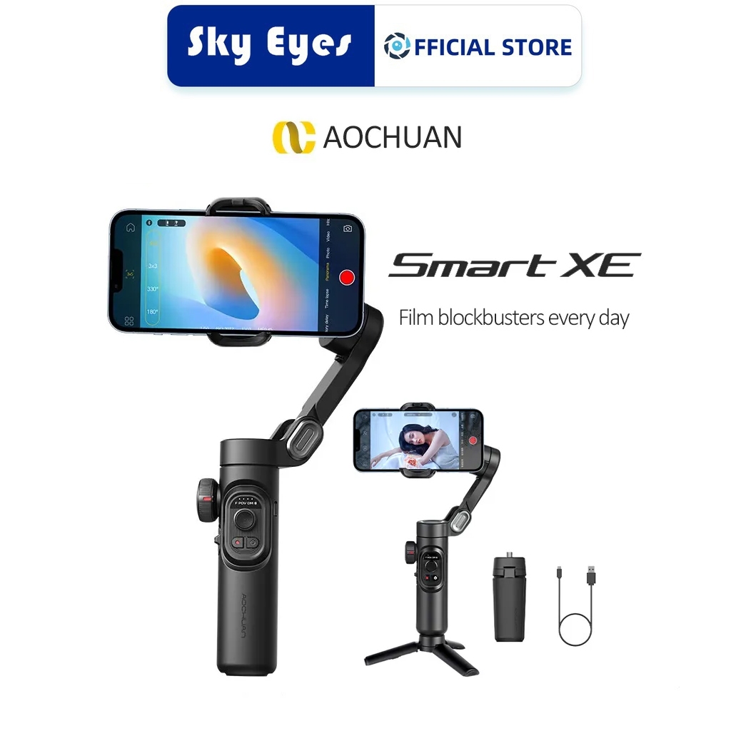 AOCHUAN Smart XE Smartphone Gimbal Stabilizer Foldable 3-Axis Handheld ...