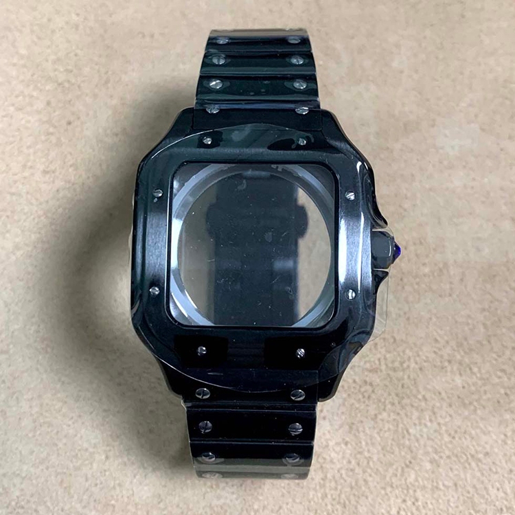 38MM Square Watch Case Stainless Steel Strap Mineral Glass Watch ...