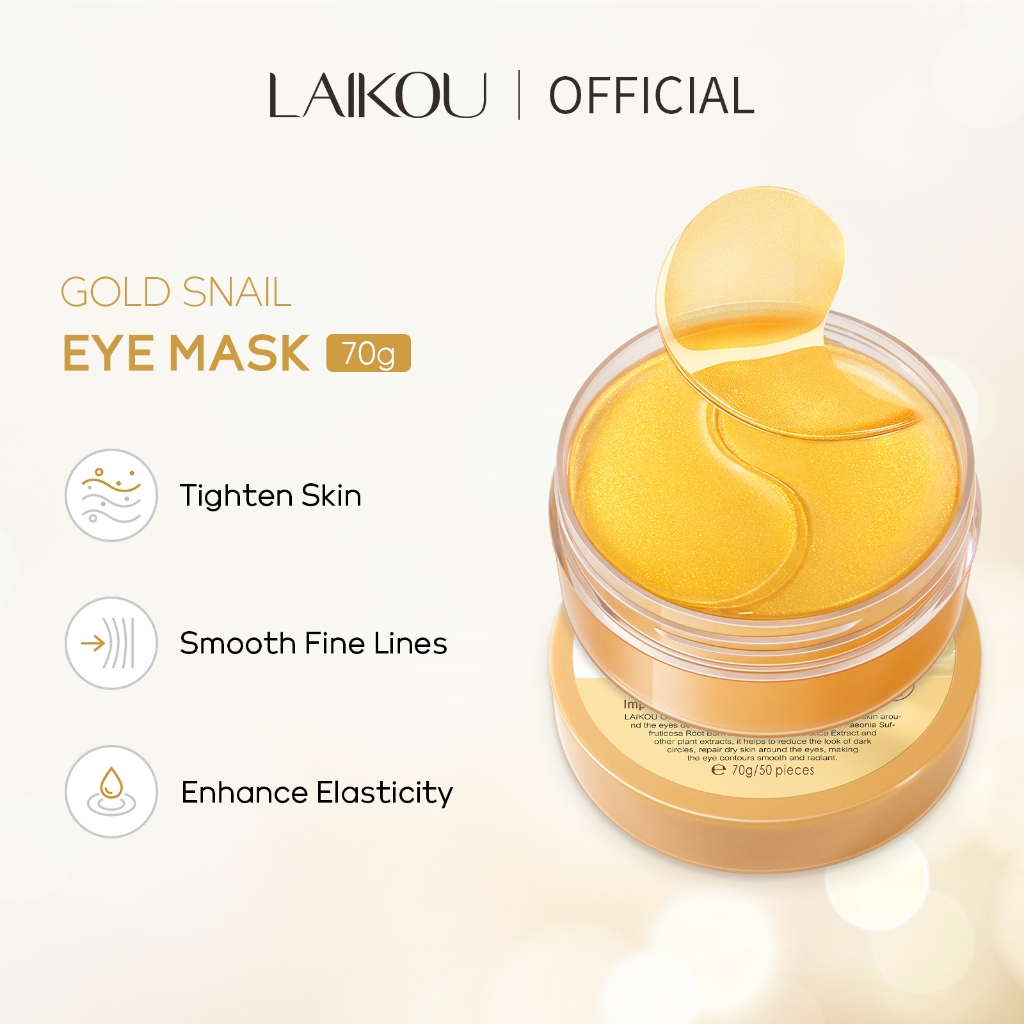 LAIKOU Gold Snail Eye Mask Remove Wrinkle Dark Circle Eye Patch Anti ...