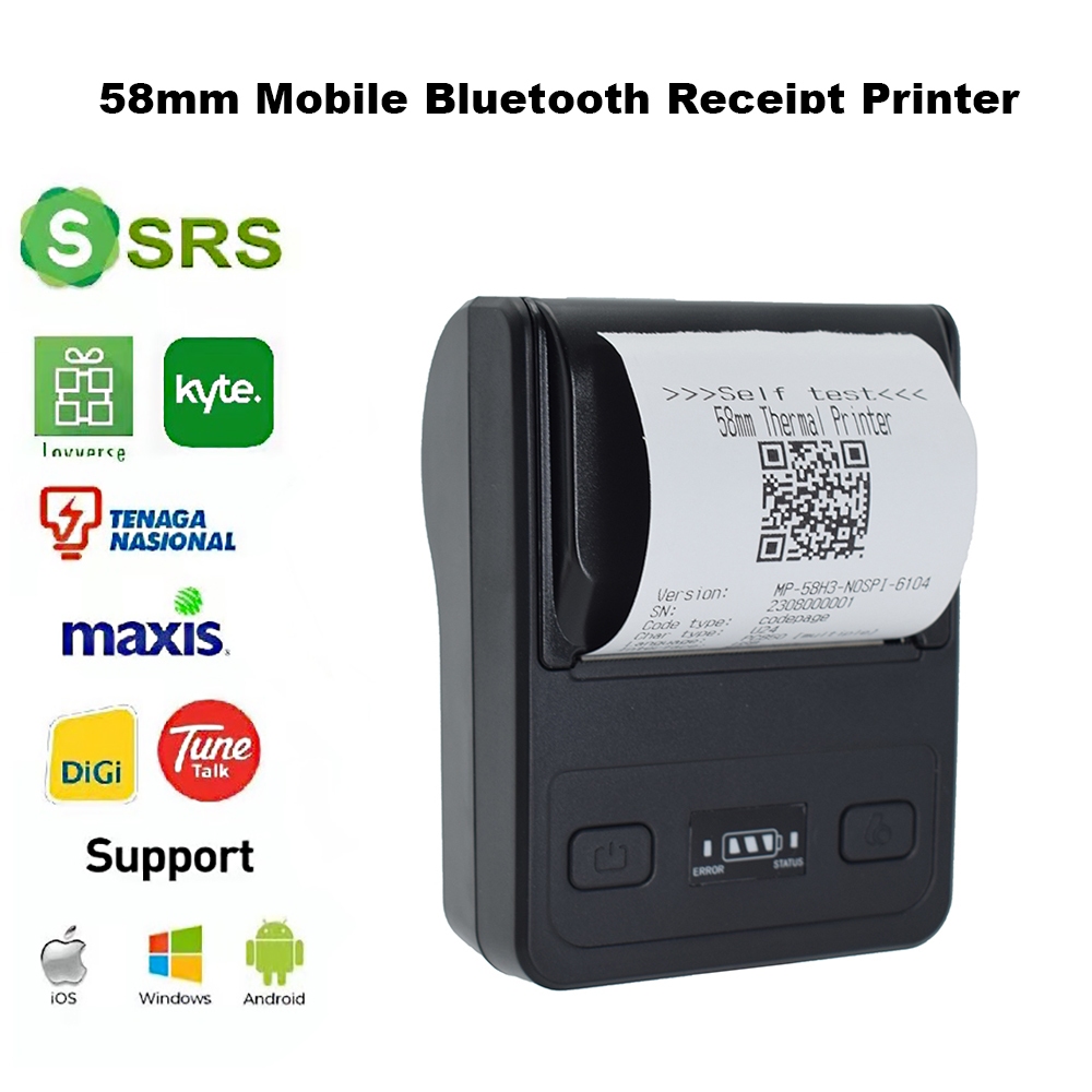 MINI Printer wireless Mobile Printer 58mm portable Printer Barcode ...