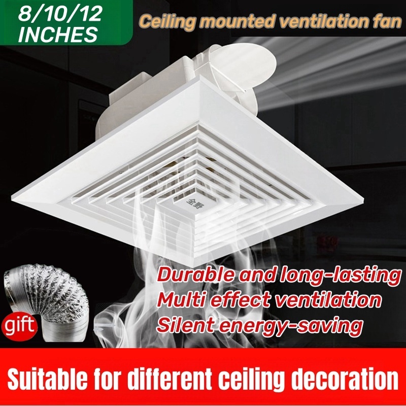 8/10/12inch Exhaust Fan Ceiling Ventilation Fan Strong Wind For Kitchen ...