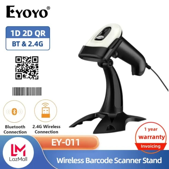 Eyoyo Handheld Wireless 1D 2D Barcode Scanner 3in1 Via Bluetooth QR Code Scan Reader with ...