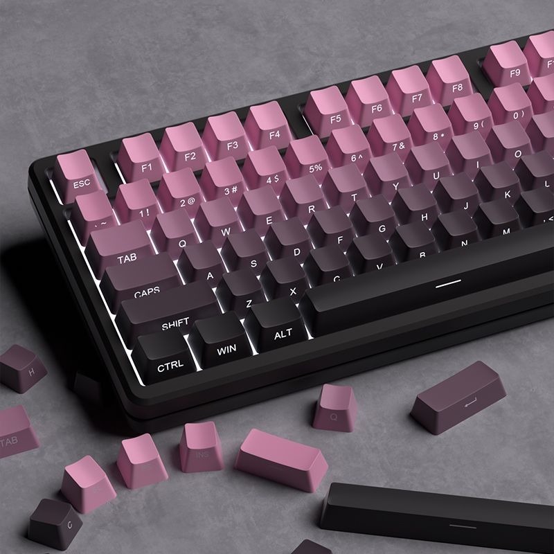 Blackberry Gradient Keycap pbt Side Engraved Light Translucent High ...