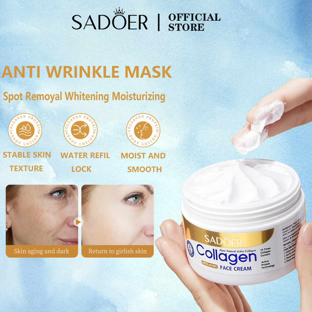 SADOER Collagen Face Cream Effective100g Remover Anti Aging Anti Wrinkle Face Whitening ...