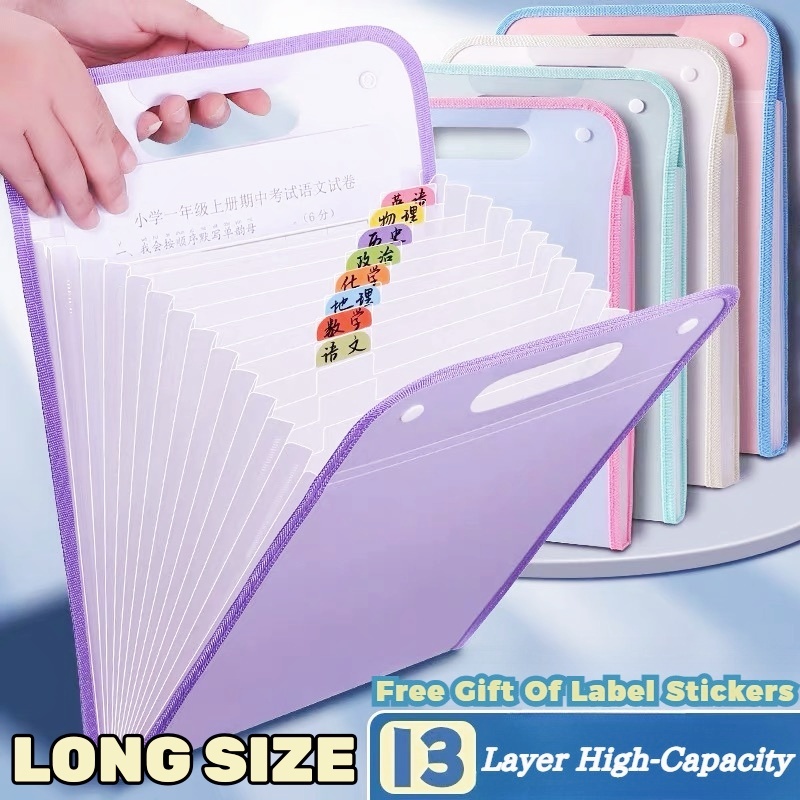 Long Expandable File Folder Organiser Multi-Layer Envelope Organizer ...