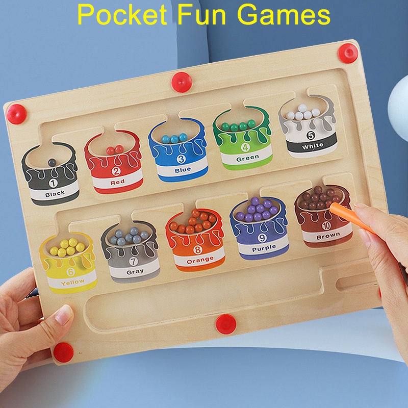 【MY Local Stock】Magnetic Color and Number Maze Montessori Fine Motor ...