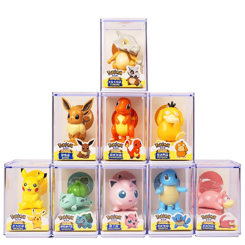 Pokemon Anime Figure Acrylic Display Box Pikachu Cubone Eevee ...