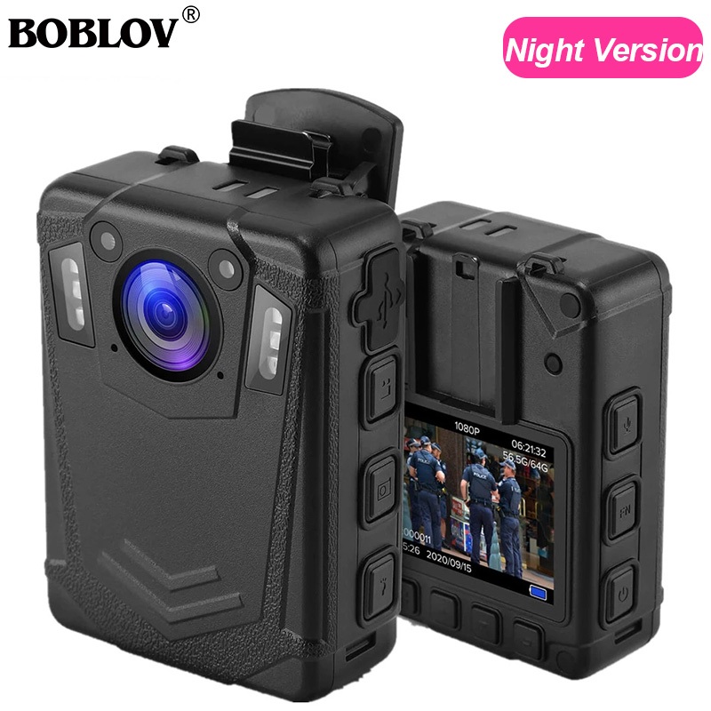 BOBLOV DMT204 Wearable Body Mounted Police Camera IP65 Waterproof Bulit ...