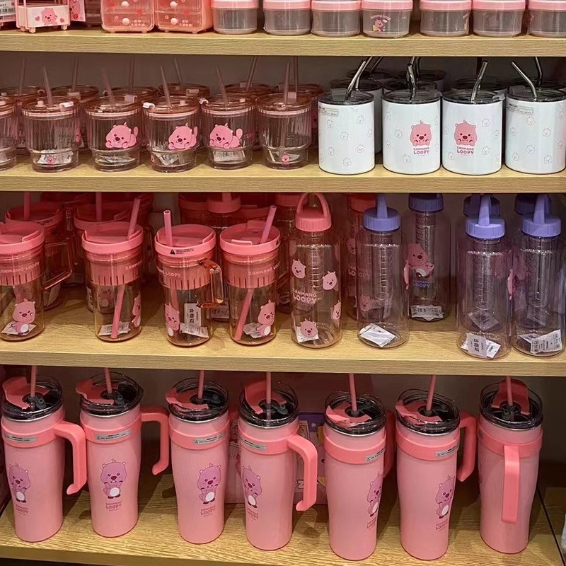 Mini miniso miniso Ruby loopy Cold Brew Glass Big Mac Steel Cup Straw ...