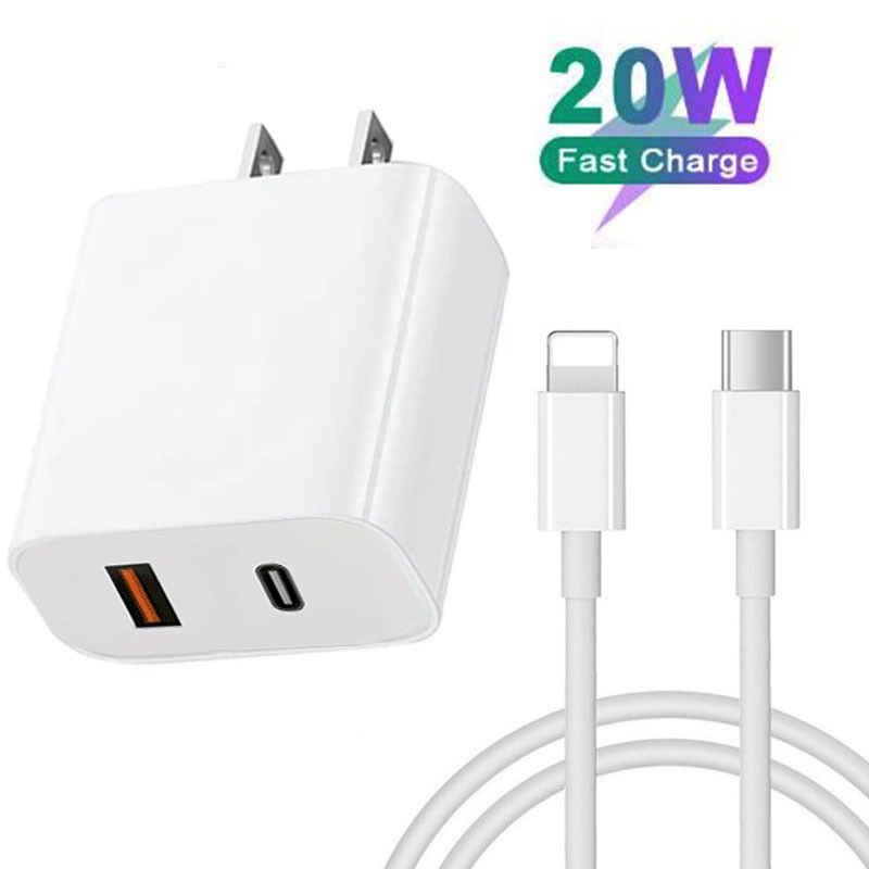 20W charger dual port android data cable and charging head quick ...