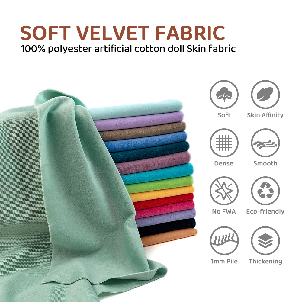 1mm Pile Cotton Doll Skin Fabric 50x45cm colour Of Skin Fabric Crystal ...
