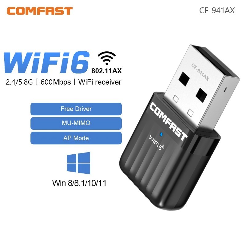 Comfast Wifi 6 USB Adapter AX600 WIFI Receiver 2.4&5.8GHz USB WiFi ...