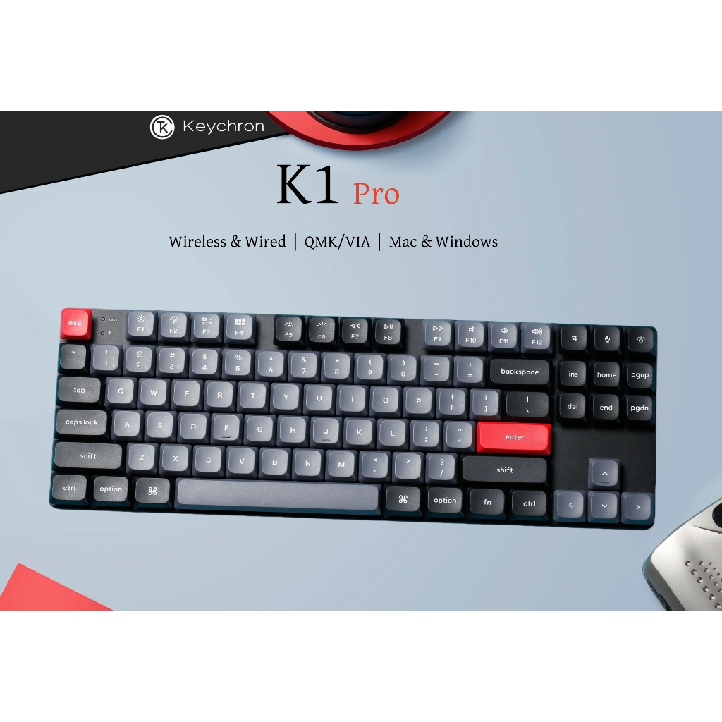 Keychron K1 Pro (80% Tenkeyless layout) Program QMK/VIA Ultra-slim Low ...