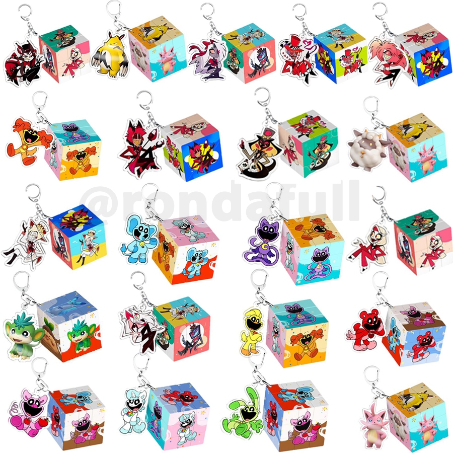 Smiling Critters Cube Keychain Playtime3 Catnap Poppy Toy Pendant ...