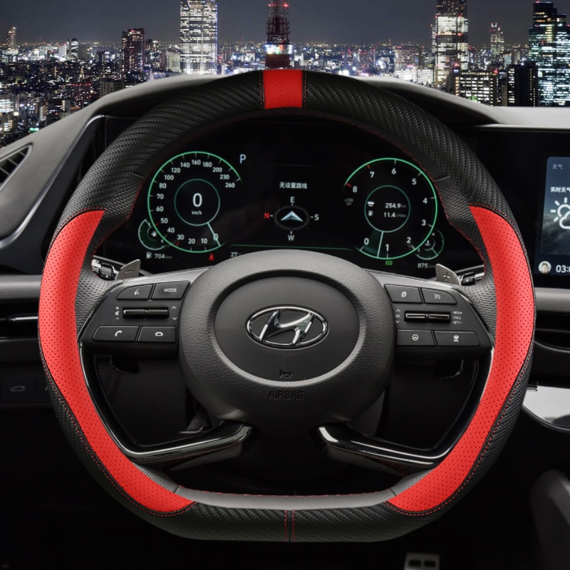 Microfiber Leather D Shape Car Steering Wheel Cover For Hyundai Creta ...