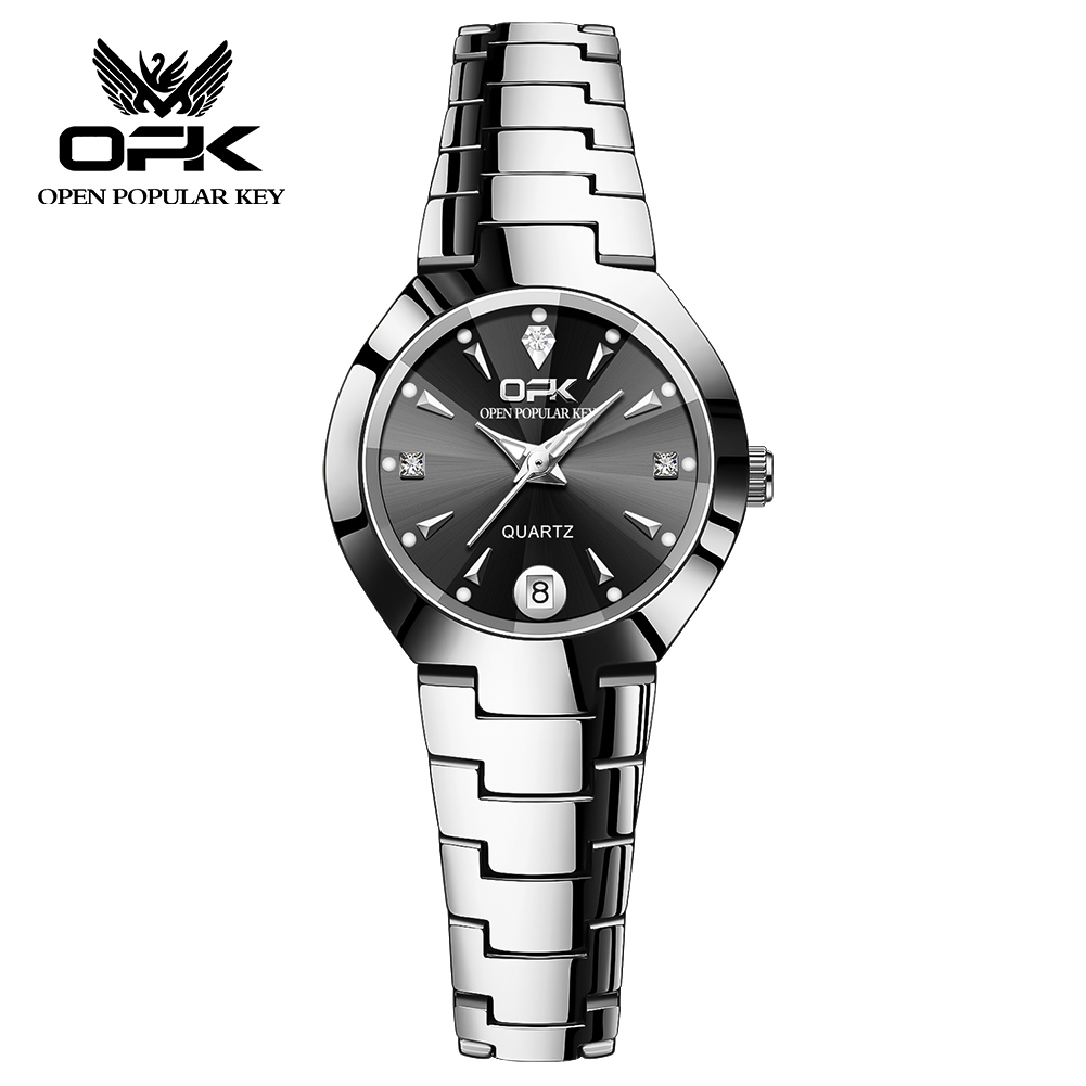 OPK Watch Women Woman Elegant Original Quartz Waterproof Black ...