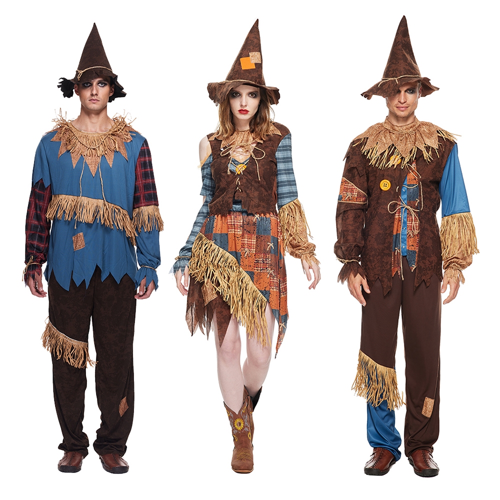 COD Adult Horror Scarecrow Costume Couple Deluxe Straw Wizard Kit ...