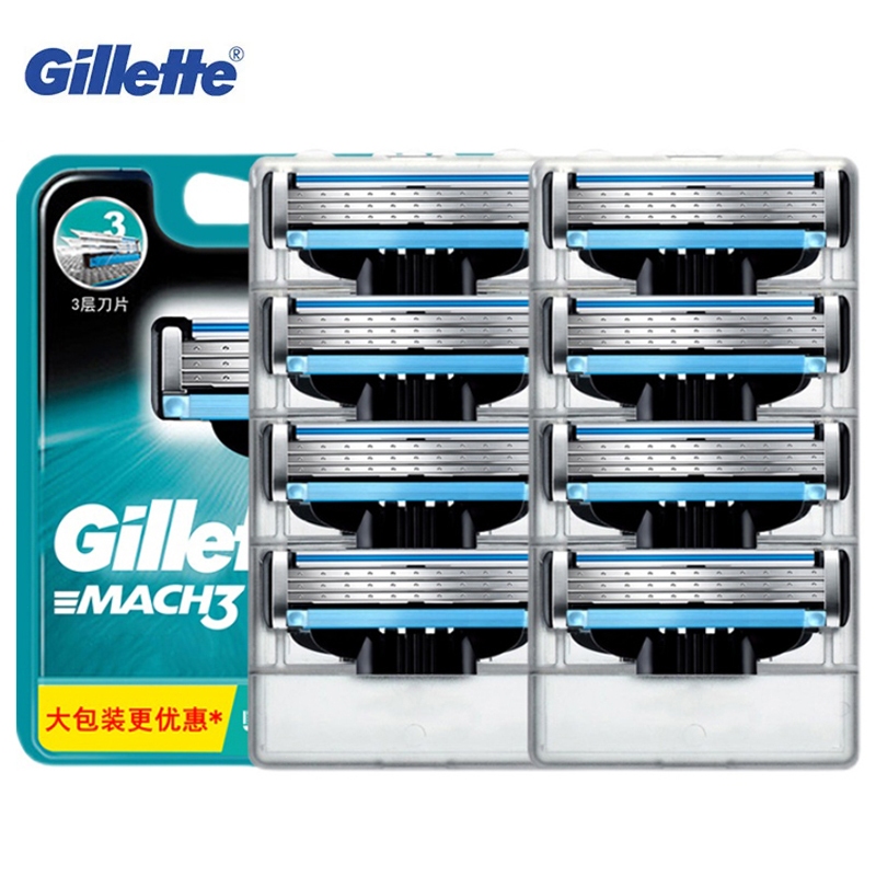 Gillette Mach 3 Razor Cartridges 4/8 pieces Facial Beard Shaving Razor ...