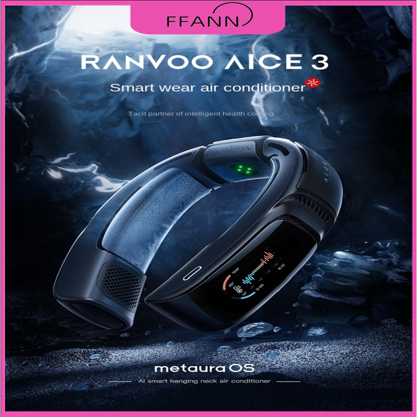Ranvoo Aice3 neck hanging air conditioning cooling Bluetooth earphones neck hanging fan 2024 new ...