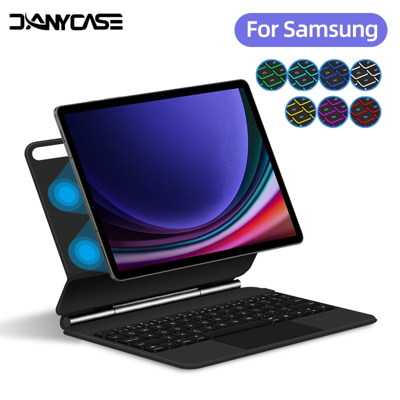 Magnetic Backlit Keyboard Case for Samsung Galaxy Tab S10 Plus S9 FE S9 ...