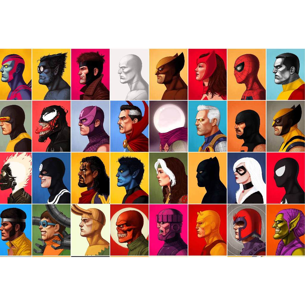 Marvel "Heros head icon" poster Anime canvas prints wall art | Shopee ...