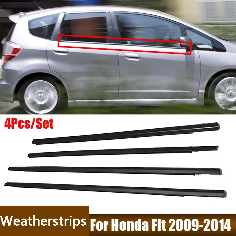 Weatherstrip 4PCS For HONDA JAZZ Car Outside Window Moulding Seal Belt ...