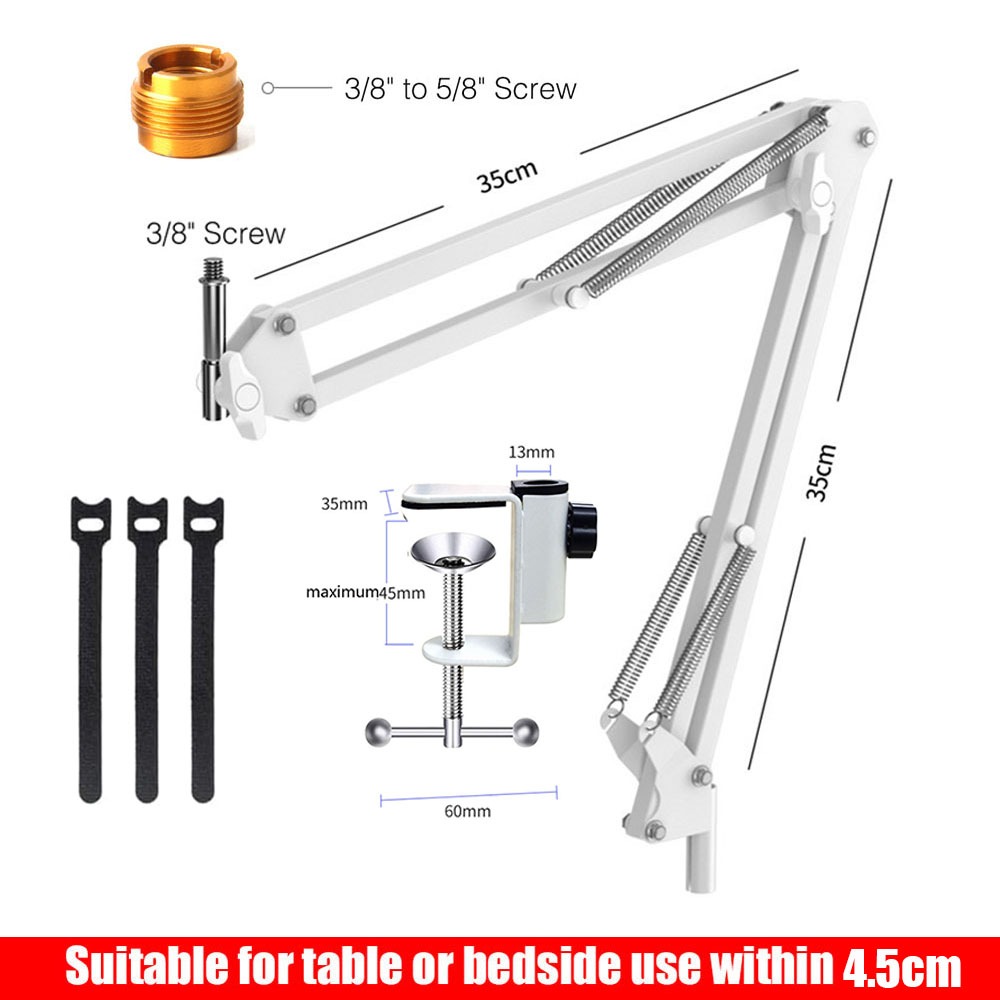 Boom Arm for Hyperx Quadcast S, Professional Adjustable White Mic Boom ... Boom Arm for Hyperx Quadcast S, Professional Adjustable White Mic Boom ...