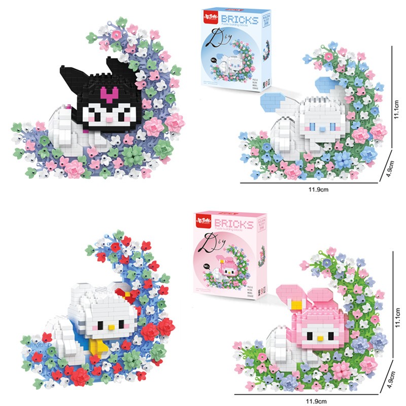 Sanrio Kuromi Hello Kitty Building Block Assembled Toys Decorative ...
