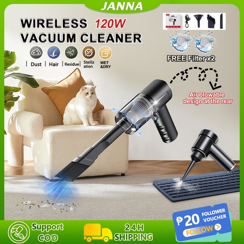 3 in1 Vacuum Cleaner Mini Household And For Car Portable Mute Wireless ...