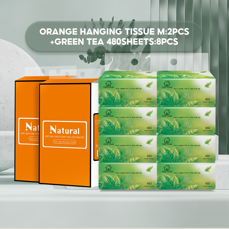 Tree care 10pc 8 Pcs Paper toilet paper 4-Ply 480 Sheets Facial Tissue ...